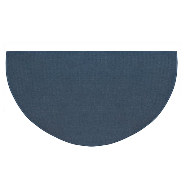 Midnight Blue Flame 4' Half Round Polyester Fireplace Rug | Woodland Direct