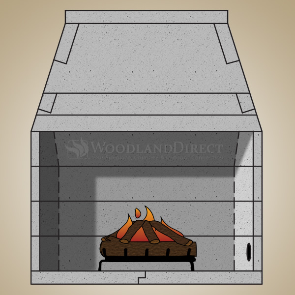 49" Pre-cast Masonry Firebox Kit - Gas Burning | Woodland Direct