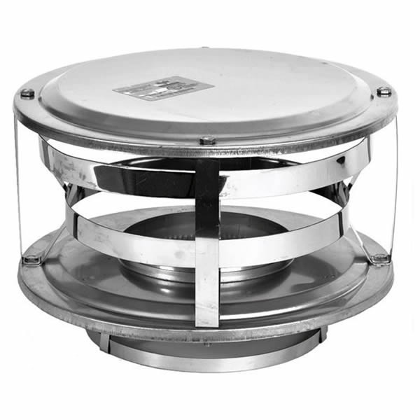 7" Ventis 430 Stainless Steel Wood-Style Rain Cap | Woodland Direct