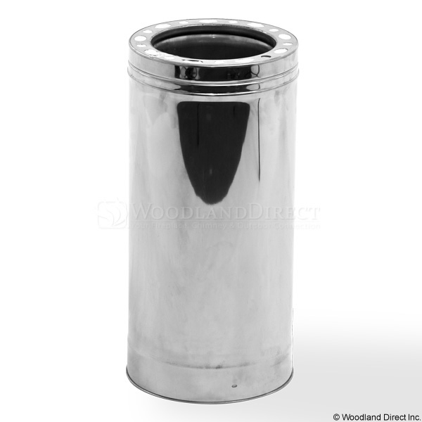 8" Ventis 316L Stainless Steel Chimney Pipe - 18" length | Woodland Direct