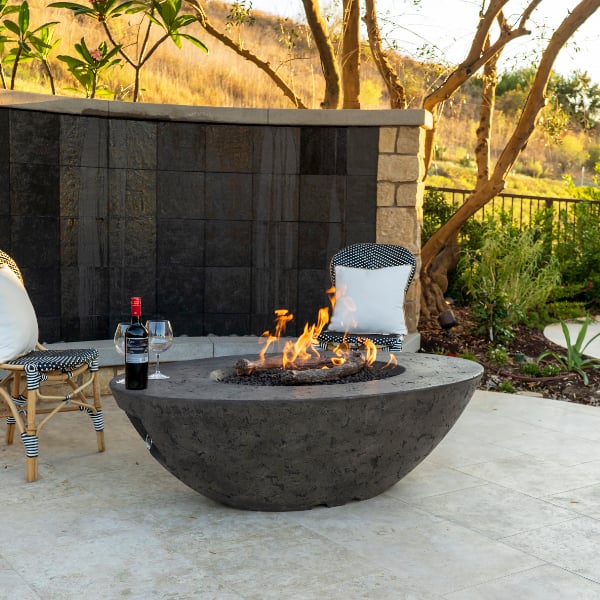 American Fyre Designs Calais Oval Concrete Fire Table - 60" | Woodland ...