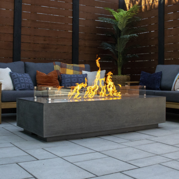 FlameCraft Zen Rectangular Gas Fire Pit | Woodland Direct