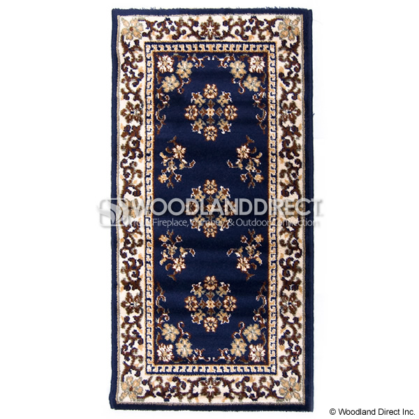 Blue Oriental 44"x22" Rectangular Wool Fireplace Hearth Rug | Woodland ...