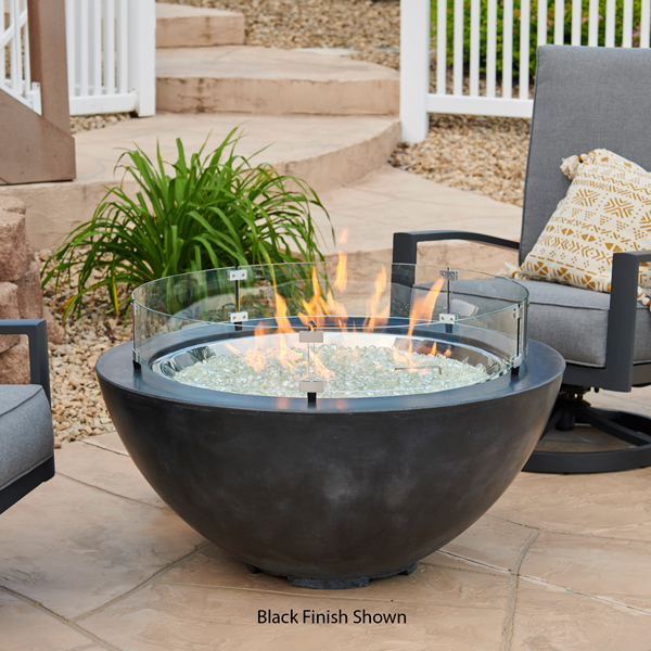 Cove Round Midnight Mist Manual Ignition Fire Bowl - 42" | Woodland Direct