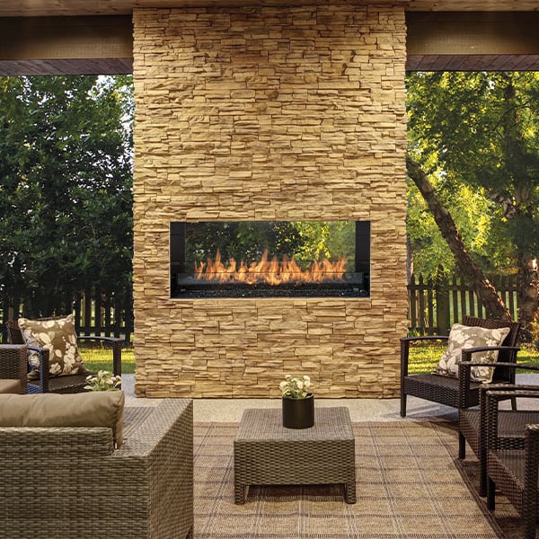Fire Garden Linear Outdoor See-Through Gas Fireplace - 64" | Woodland ...