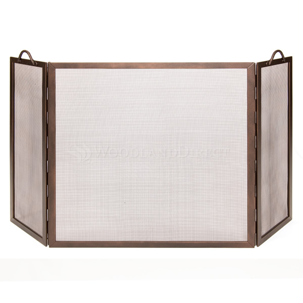 Three Panel Flat Top Twisted Rope Handle Screen - Bronze | Woodland Direct