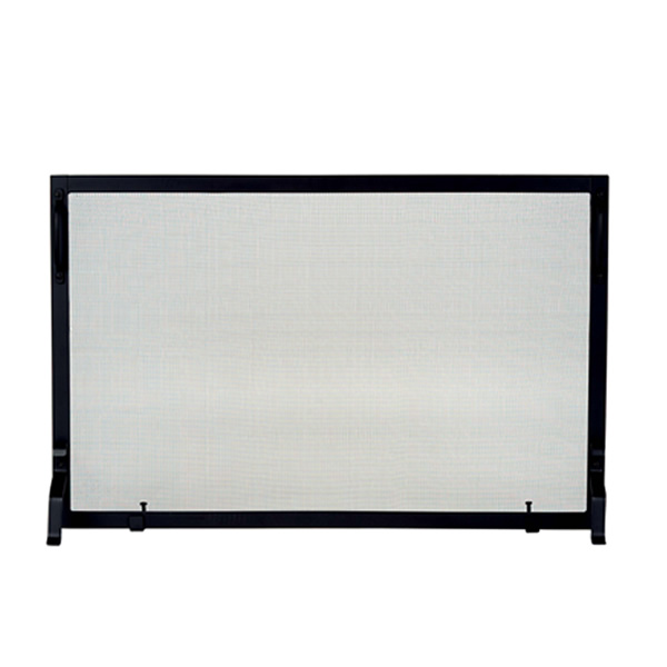 Framed Black Wrought Iron Single Panel Screen - 39" x 25" | Woodland Direct