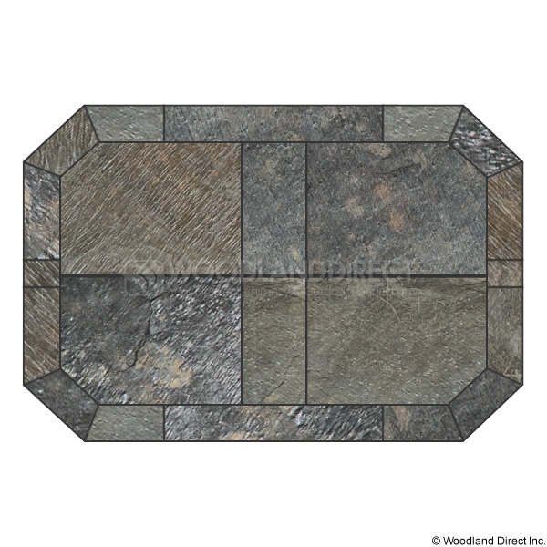 Heritage Octagon Hearth Pad - Natural Silver Slate | Woodland Direct