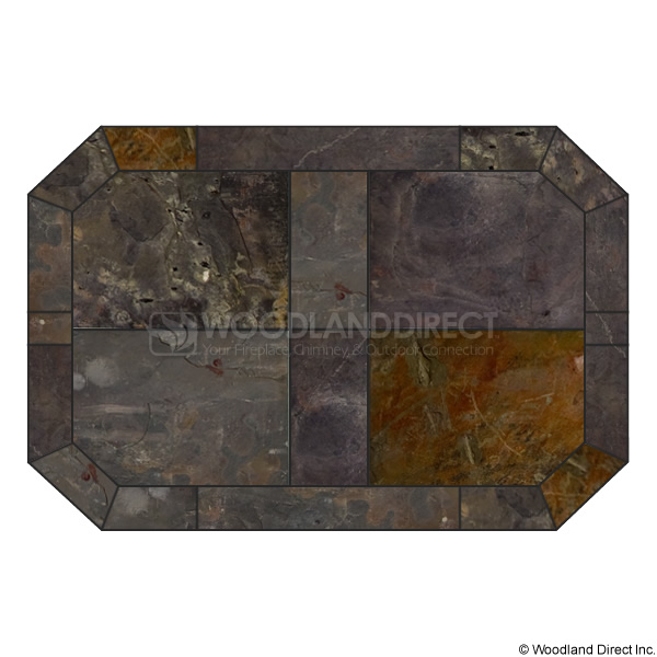 Heritage Octagon Hearth Pad - Peacock Slate | Woodland Direct