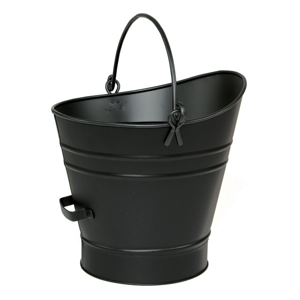 Iron Coal Hod / Pellet Bucket with Black Finish - 14"H | Woodland Direct