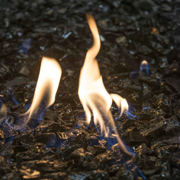Krystal Fire - Fire Glass - 1/2"-1" Black - 10lbs | Woodland Direct