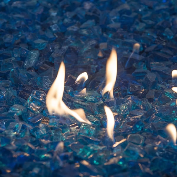 Krystal Fire - Fire Glass - 1/2"-3/4" Aqua - 10lbs | Woodland Direct
