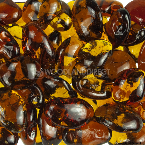Krystal Fire - Smooth Fire Glass - 1" Amber | Woodland Direct