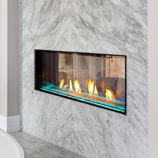 Plaza Double-Sided Glass Barrier Direct Vent Fireplace - 55" | Woodland ...