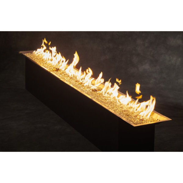 Linear Stainless Steel Crystal Fire Burner System - 12" x 96 ...