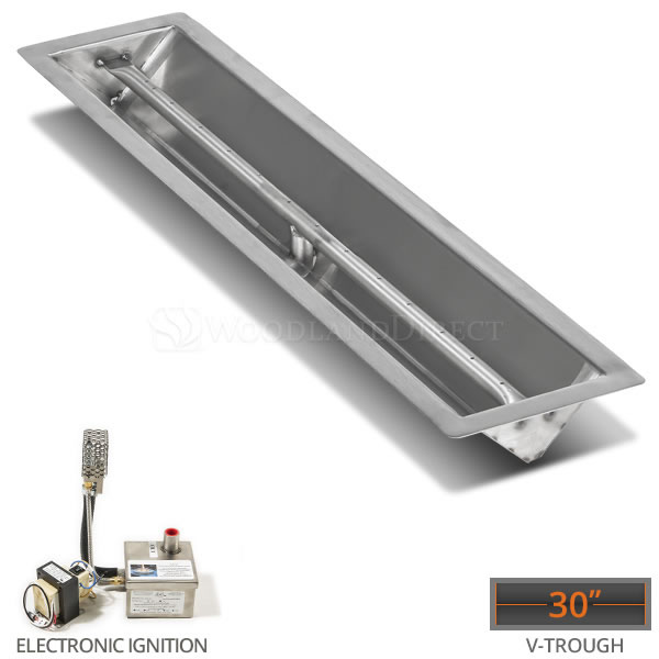 Linear Trough Drop-in Burner System - 30" Electronic | Woodland Direct