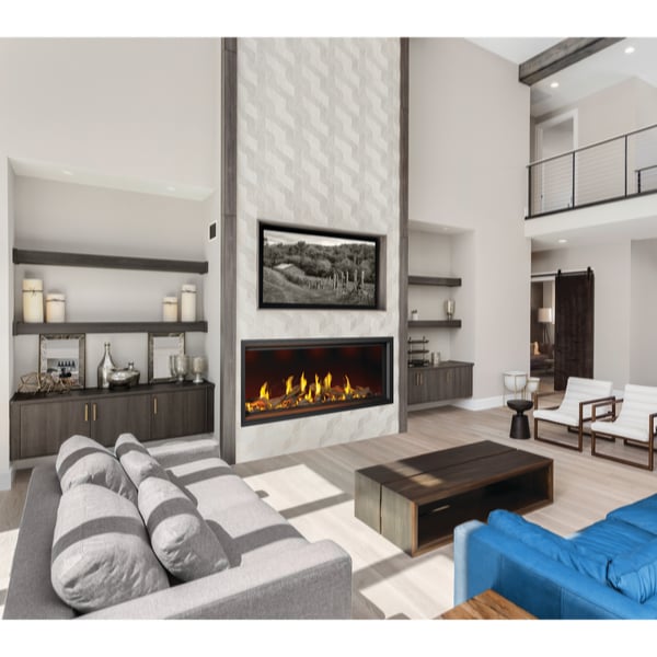 Napoleon Tall Linear Vector Direct Vent Fireplace with Luminous Logs ...