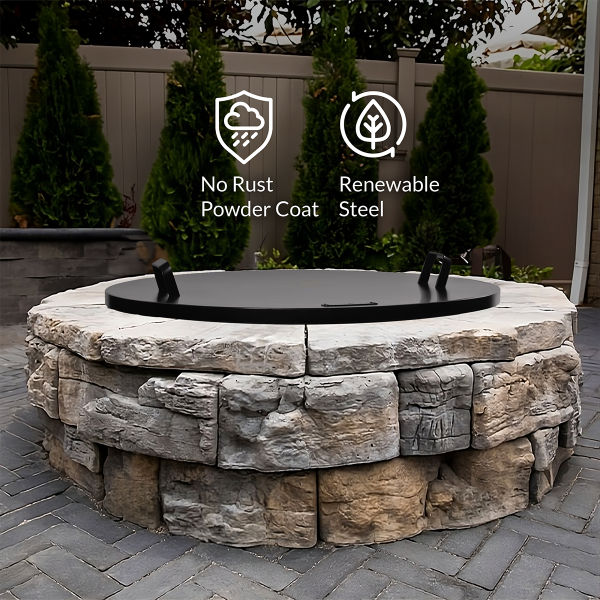 Outdoor Fire Pit and Paver Fire Pit Lid Cover - 40" | Woodland Direct