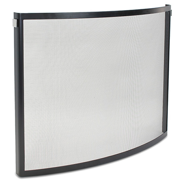 Pilgrim Single Panel Odessa Bowed Screen-Blk/Polished Nickel | Woodland ...
