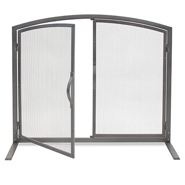 Pilgrim Shadow Iron Screen with Doors - Natural Iron | Woodland Direct