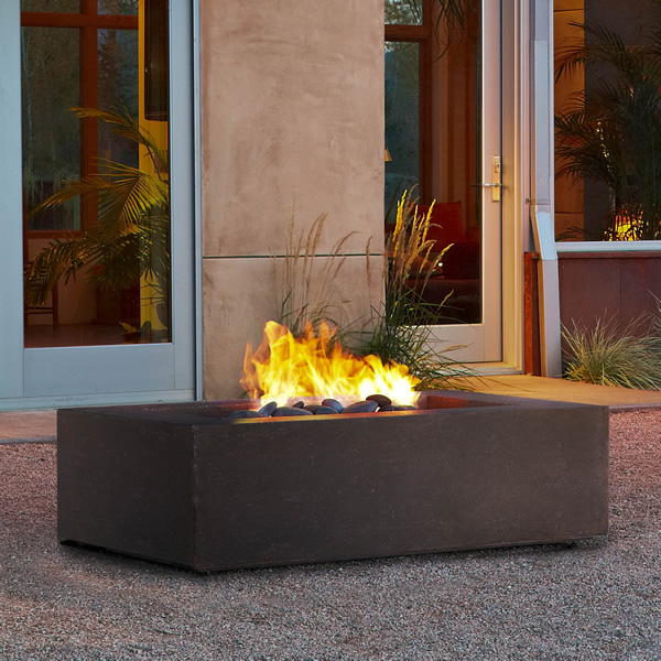 Real Flame Baltic Rectangle Fire Table - Kodiak Brown | WoodlandDirect.com