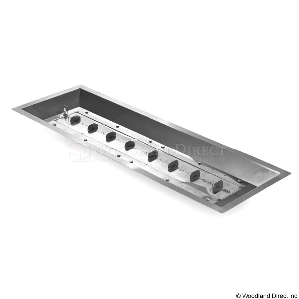 Rectangular Stainless Steel Crystal Fire Plus Burner - 42" | Woodland ...
