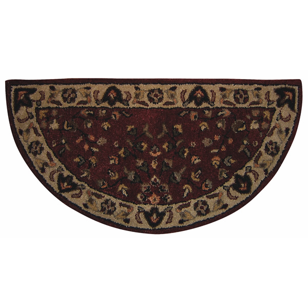 Red with Beige Hand Tufted Fireplace Hearth Rug | Woodland Direct