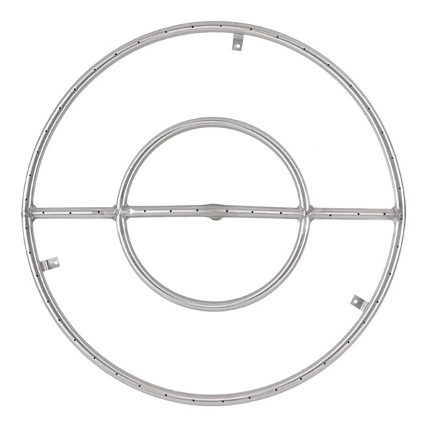 Round Double Ring Stainless Steel Burner with 1/2" Hub - 24" | Woodland ...