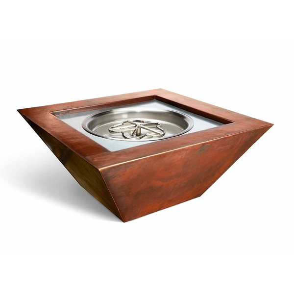 Sierra Copper Square Gas Fire Bowl | Woodland Direct