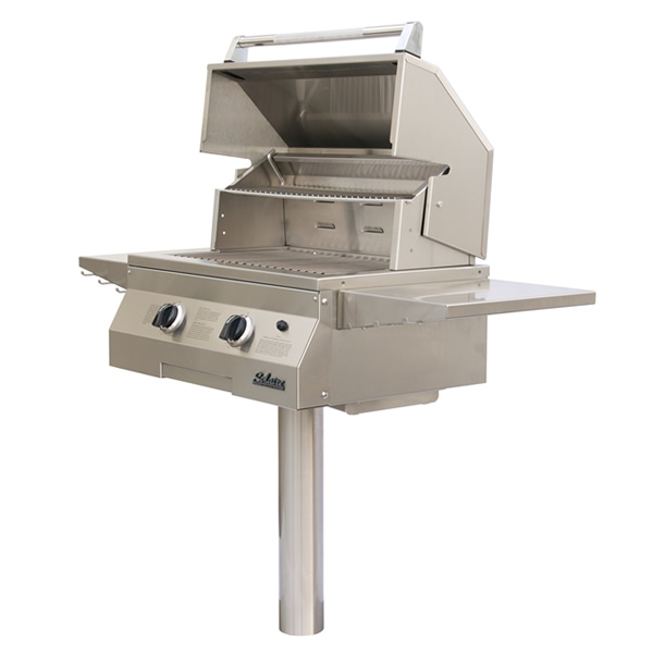 Solaire Deluxe In-Ground Post-Mount Gas Grill -27" | Woodland Direct