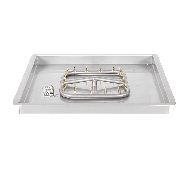 Square Stainless Steel Bullet Burner with Square Drop-In Pan | Woodland ...