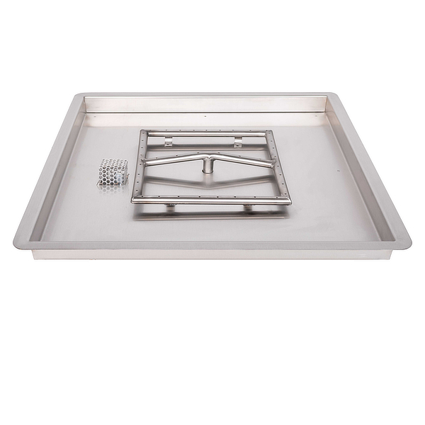 Square Stainless Steel Burner with Square Drop-In Pan | Woodland Direct