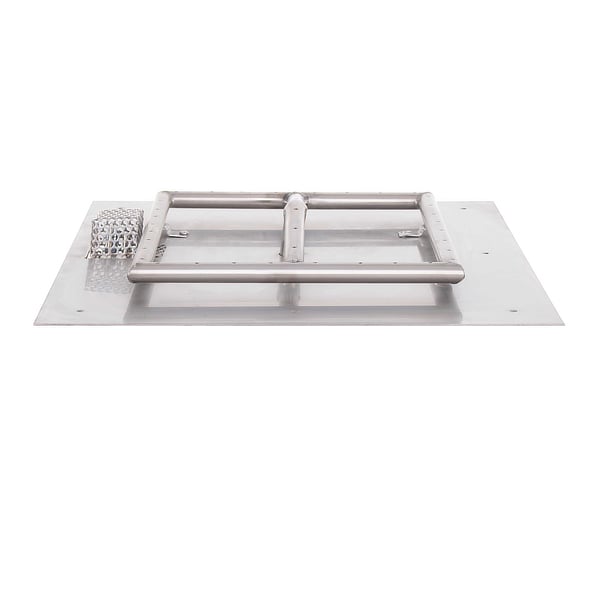 Square Stainless Steel Burner with Square Flat Pan | Woodland Direct