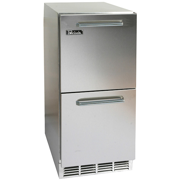 15" Stainless Refrigerator with Stainless Steel Drawers | Woodland Direct