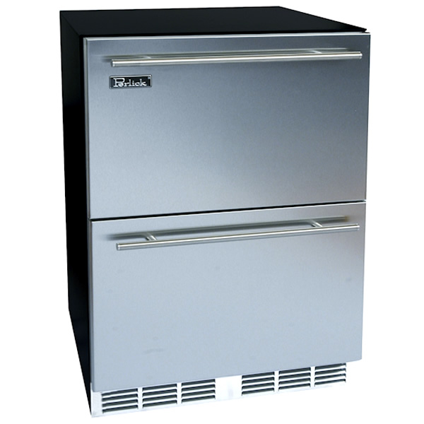 24" Stainless Refrigerator with Stainless Steel Drawers | Woodland Direct
