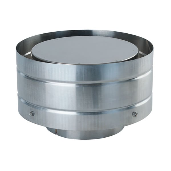 Stainless Steel Vertical Rain Cap for DV Pipe - 5" Dia | Woodland Direct