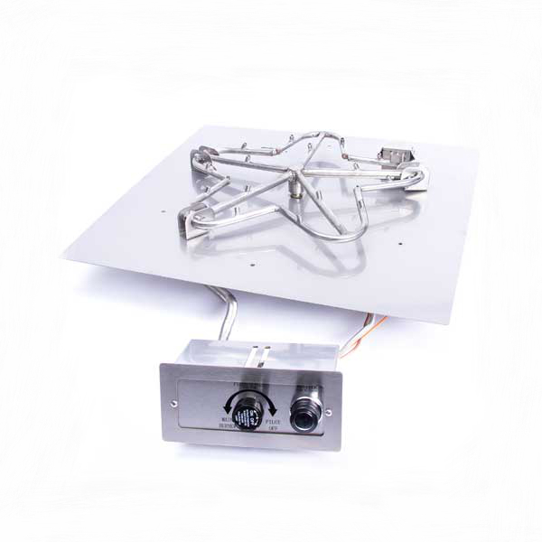HPC Square Push Button Torpedo Burner Flat Insert - 18" | Woodland Direct