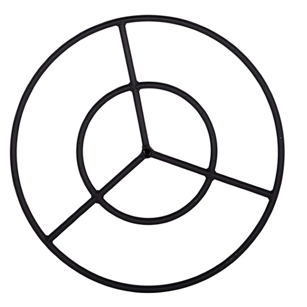 Black Steel Natural Gas Fire Ring Burner - 22" | Woodland Direct