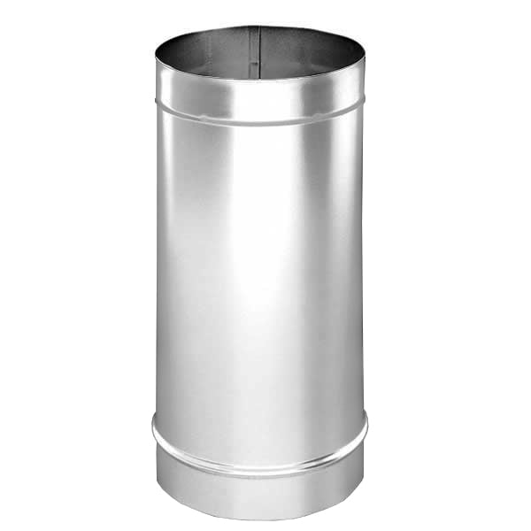 DuraBlack 8" Stainless Steel Single Wall Black Pipe - 24" | Woodland Direct
