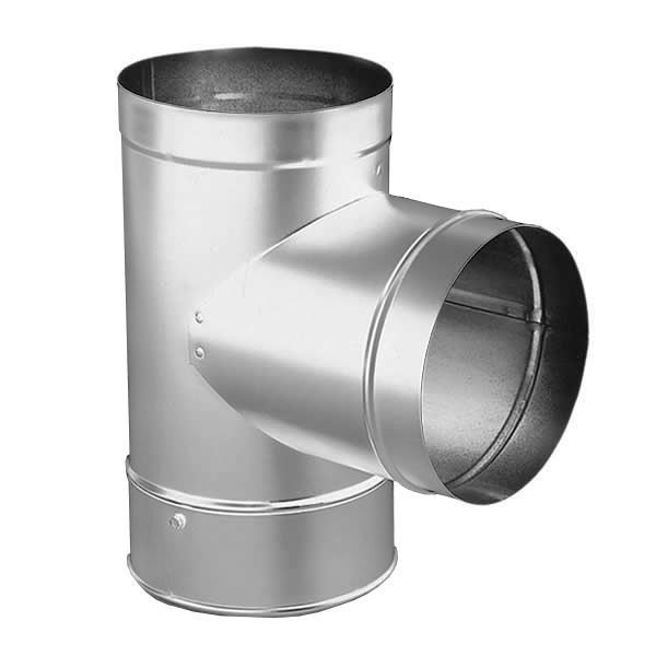 DuraBlack 8" Stainless Steel Tee with Clean-Out Cap | Woodland Direct