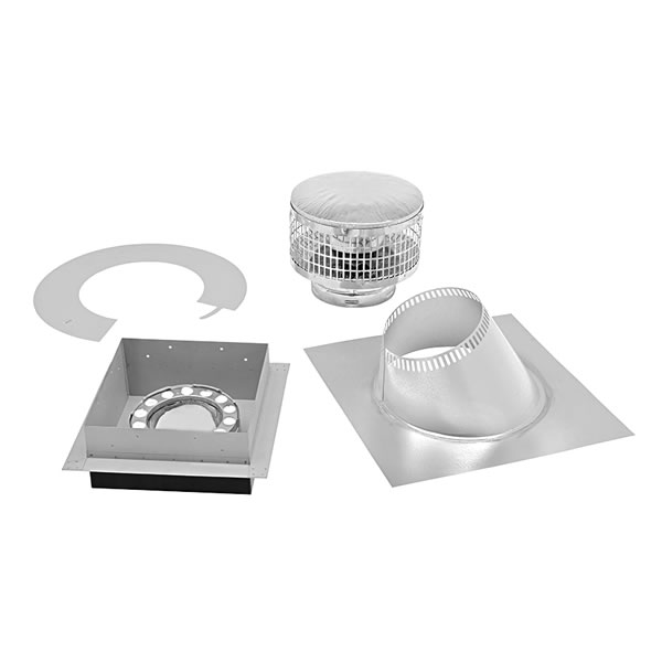 Metal-Fab 7" Temp Guard Galvanized Contemporary Chimney Kit | Woodland ...